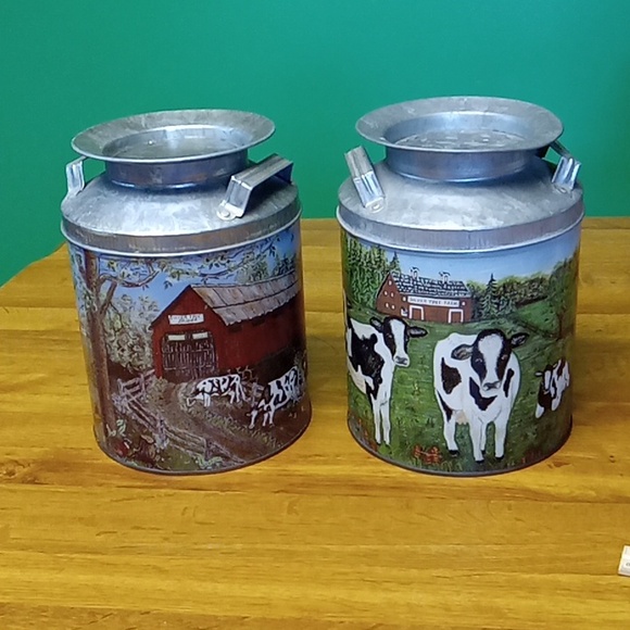 Silver Tree | Accents | Vintage Popcorn Milk Tins Silver Tree Farm ...